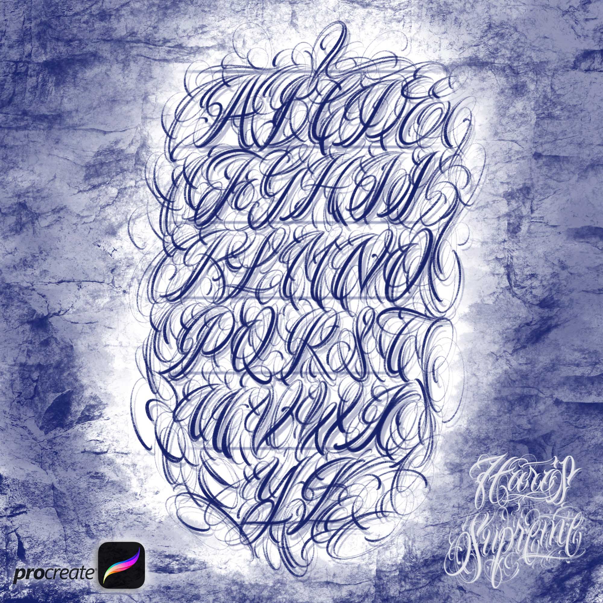 BrushPack - Supreme Lettering Tattoo for Procreate app for Tattoo ...